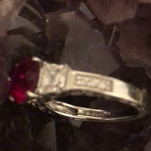 Diamonique | Jewelry | Dmq Simulated Ruby Platinum Clad Sterling Approx ...